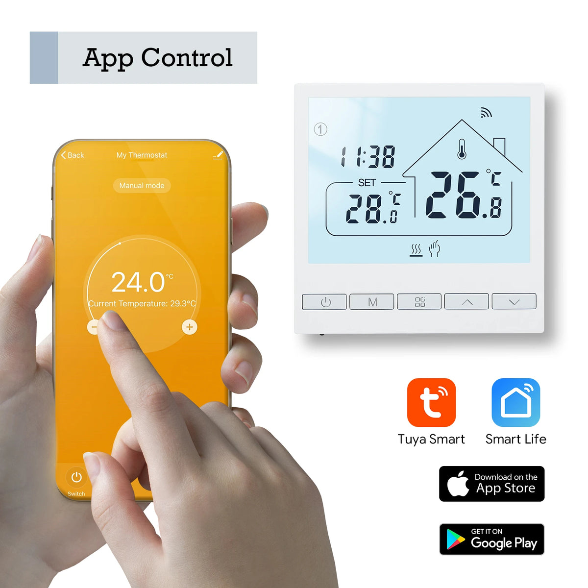 BEOK Tuya Smart WIFI Floor Thermostat Warm Underfloor Heating Tempratu ...