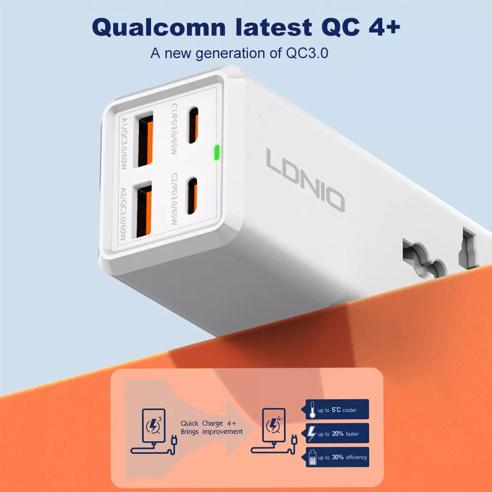 LDNIO 65W Desktop Power Strip Extension Cord – Phonetive.pk